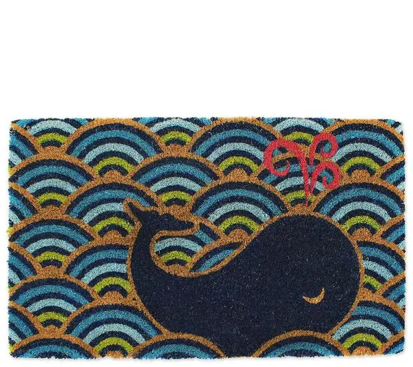 DESIGN IMPORTS Whale Natural Coir Doormat With Nonslip Back - One-color