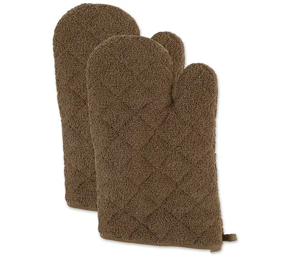 DESIGN IMPORTS Terry Oven Mitt Set Of 2 - One-color