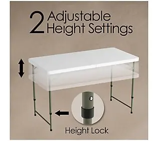 LAVISH HOME Adjustable 4' Folding Table
