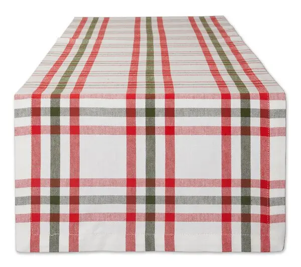DESIGN IMPORTS 14' X 108' Nutcracker Plaid Tabl E Runner - One-color