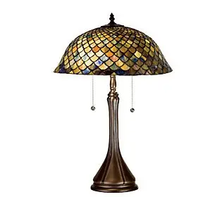MEYDA Tiffany-style Fish Scale Table Lamp - One-color