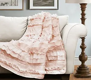 LUSH DECOR Belle Pink Blush Throw By - One-color