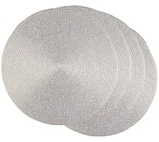 DESIGN IMPORTS Set Of 4 Metallic Round Woven Pl Acemat - One-color