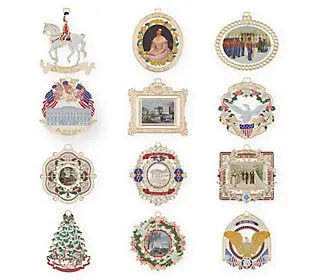 THE WHITE HOUSE HISTORICAL ASSOCIATION The White House Christmas Replica Ornament Mini Tures -2nd Set - One-color