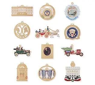THE WHITE HOUSE HISTORICAL ASSOCIATION The White House Christmas Replica Ornament Mini Atures Set - One-color