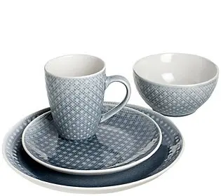 EURO CERAMICA Palma 16-pc Gray Dinnerware Set - One-color