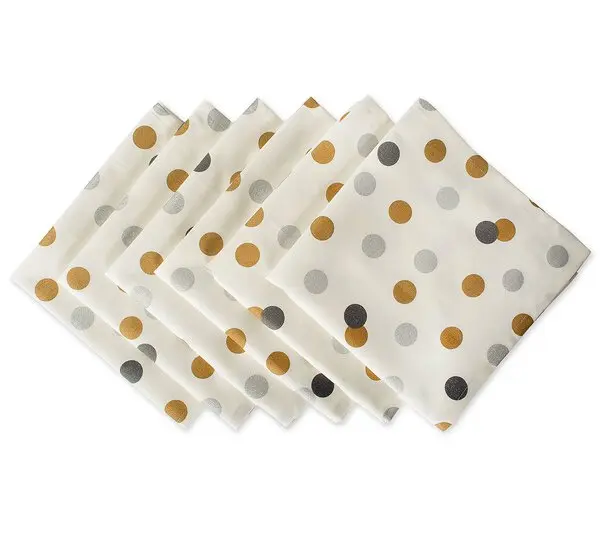 DESIGN IMPORTS Metallic Confetti Dots Napkin Se T Of 6 - One-color