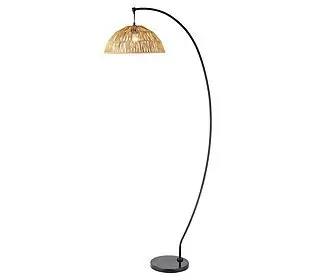 RIVER OF GOODS 77' Renae Metal & Rattan Bowl Fl Oor Lamp - One-color