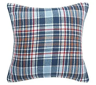 VALERIE PARR HILL 18' X 18' Lawson Lake Plaid Woven Throw Pillow Valerie - One-color