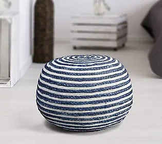 OX BAY TRADING CO. Ox Bay Seafaring Navy Pouf