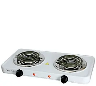 MEGACHEF Portable Dual Electric Coil Cooktop - One-color
