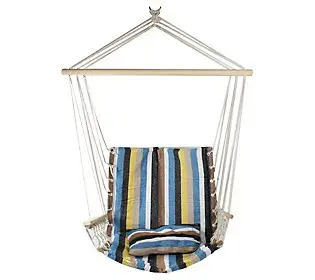 NORTHLIGHT 37' Striped Outdoor Hammock Chair W/ Illow - One-color