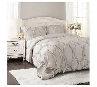 LUSH DECOR Avon 3-piece King Comforter Set By - One-color