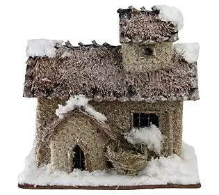 NORTHLIGHT 9.25' Brown & Beige Two-story Snowy Abin Decor - One-color