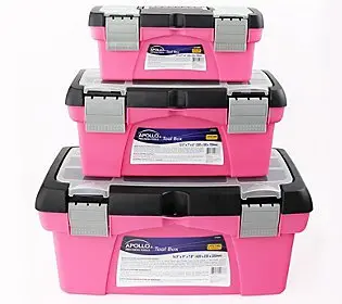 APOLLO 3 Piece Tool Box Pink Dt5005p - One-color
