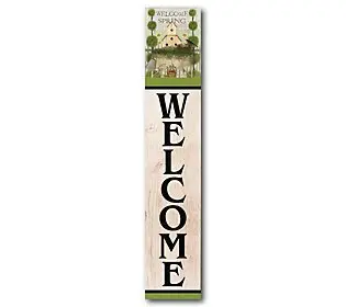 COURTSIDE MARKET Welcome Spring 7' X 40' Porch Sign - One-color