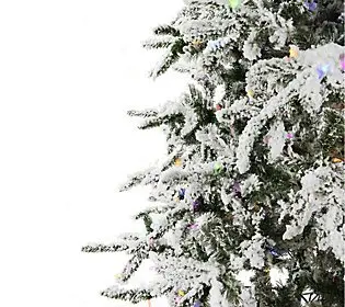 CHRISTMAS TIME 7.5' White Pine Snowy Multi Prel It Musical Tree