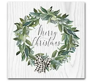 COURTSIDE MARKET Snowberry Wreath 24x24 Canvas - One-color