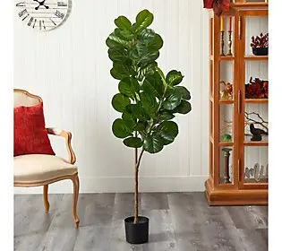 NEARLY NATURAL 5.5' Fiddle Leaf Fig Artificia L Tree