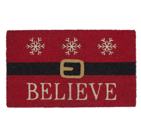 DESIGN IMPORTS Believe Santa Doormat - One-color