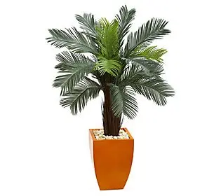 NEARLY NATURAL 4.5' Cycas Tree In Planter - One-color