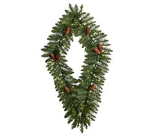 NEARLY NATURAL 3 Ft. Holiday Wreath With 50 Led Lights - One-color