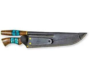 BRAZILIAN FLAME Ribs 10-inch Stainless Knife W/ Sharpener