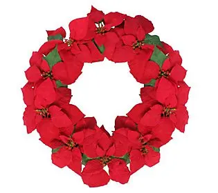 NORTHLIGHT Poinsettia Wreath - One-color