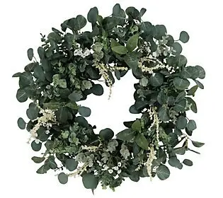 PULEO INTERNATIONAL 24' Eucalyptus Floral Sprin G Wreath - One-color