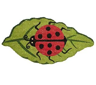 GEO CRAFTS Ladybug Coir Doormat With Pvc Backing - One-color
