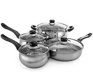 Gibson Oster Rametto 8 Piece Stainless Steel Kitchen C Ookware Set - Silver