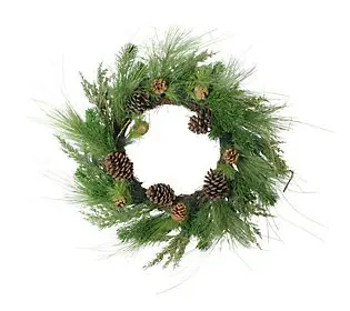 NORTHLIGHT Classic Wreath W/pinecones