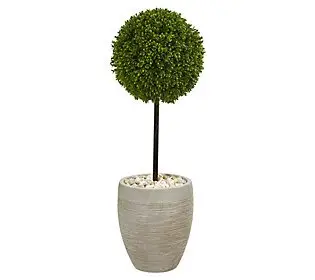 NEARLY NATURAL 3' Boxwood Ball Topiary Tree Iuv Resistant - One-color