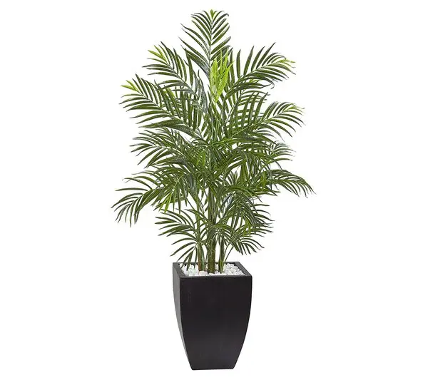 NEARLY NATURAL 4.5' Areca Palm Tree W/planter U V Resistant - One-color