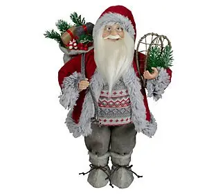 NORTHLIGHT 2' Standing Santa Figure With A Plus Bear - One-color