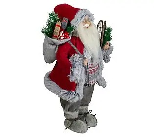NORTHLIGHT 2' Standing Santa Figure With A Plus Bear