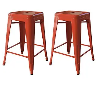 AMERIHOME 24'h Metal Bar Stool 2 Pack - One-color