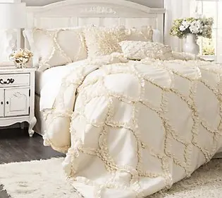 LUSH DECOR Avon 3-piece Queen Comforter Set By - One-color