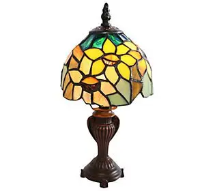 RIVER OF GOODS 11.50'h Stained Glass Sunflower Cent Lamp - One-color