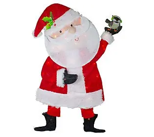 NORTHLIGHT 32' Red And White Chenille Santa Out Oor Decor - One-color