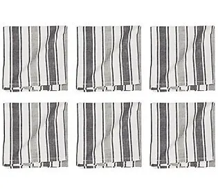 C&F HOME Chandler Stripe Onyx Napkin Set Of 6 - One-color