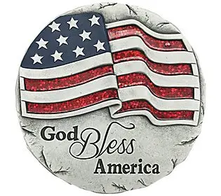 SANTA'S WORKSHOP Swi 10' Cement God Bless America Stepping Stone - One-color