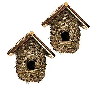 BACKYARD EXPRESSIONS 2-piece Natural Birdhouse Et - One-color