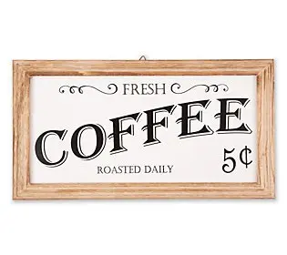QVC Farmhouse Coffee Sign - One-color
