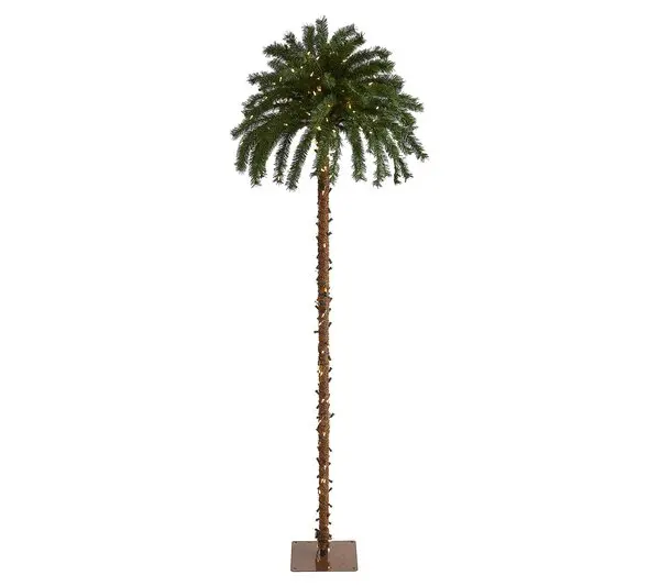 NEARLY NATURAL 7' Palm Tree W/300 Clear Led - One-color