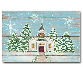 COURTSIDE MARKET White Christmas Chapel 18x26 C Nvas - One-color