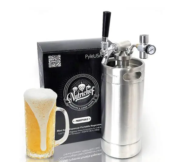 NUTRICHEF 128-oz Homebrew Stainless Steel Mini Eg Dispenser - Silver