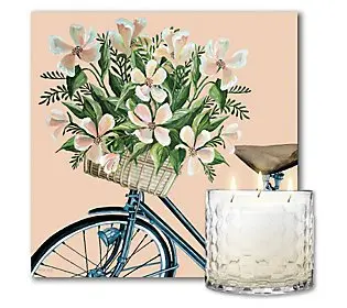 COURTSIDE MARKET Courtside Coral Flowers Ii 8' X 8' Art Board & 3.5 Oz Candle - One-color