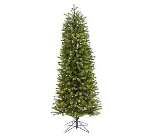 NEARLY NATURAL 6.5' Slim Christmas Tree W/remot Control