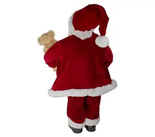 NORTHLIGHT 18' Santa Figure With A Plush Brown Ear